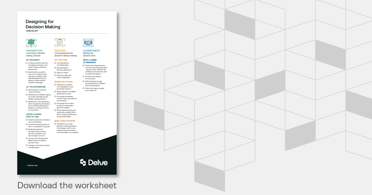 Tips for Making Tough Design Decisions | Delve